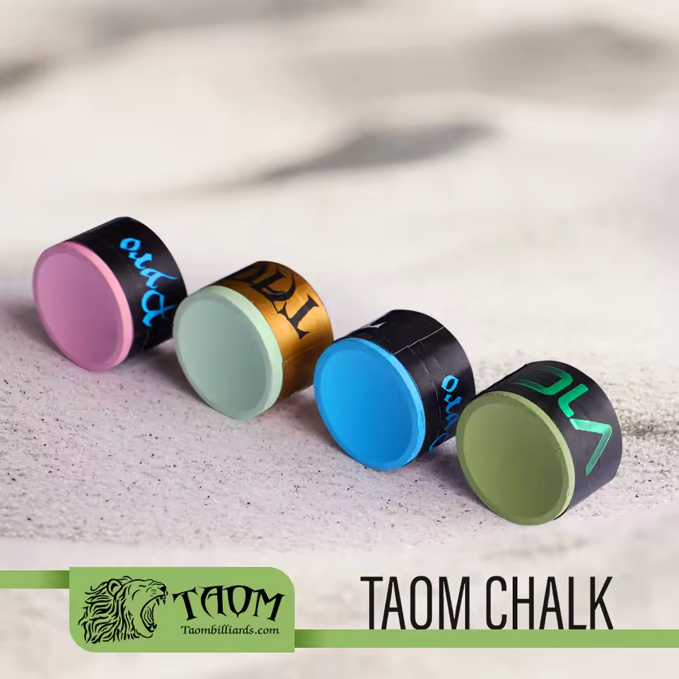 TAOM Chalk V10/Pyro Billiard Round Chalk Blue/Green/Pink Colors Profes ...